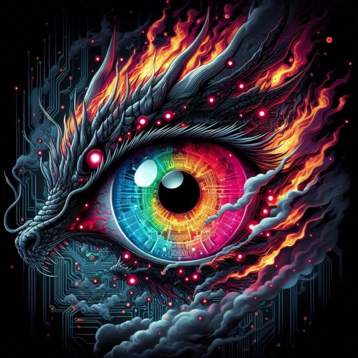 rainbow bionic dragon eye 3.5 - katheo - Digital Art & AI, Fantasy ...