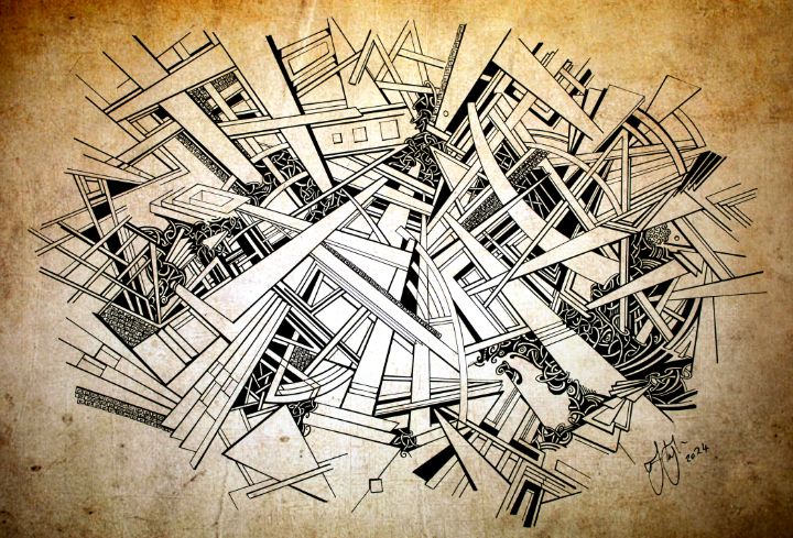 "Temporal Momentum: Ink Drawing" - Jacqui Taylor - Drawings ...