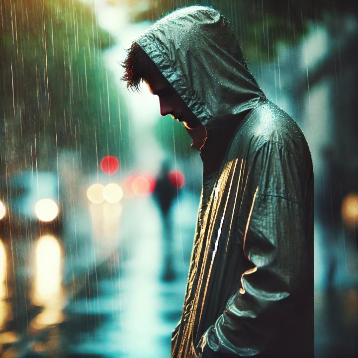 a person standing in the rain - Rick - Digital Art & AI, People ...