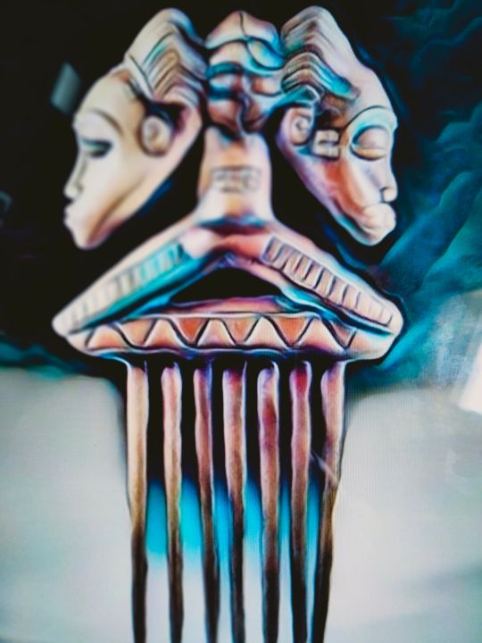 ART OF AFRICA/hair comb - MebeleGABRIELstudios - Paintings & Prints ...