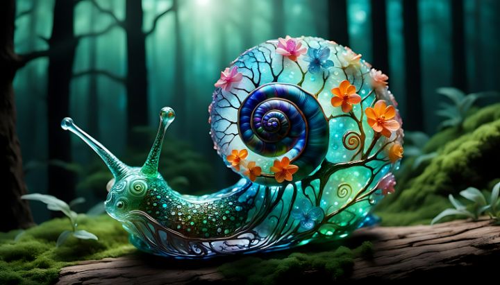 Bioluminescent Snail in Nightforest - Where Imagination Takes Center ...