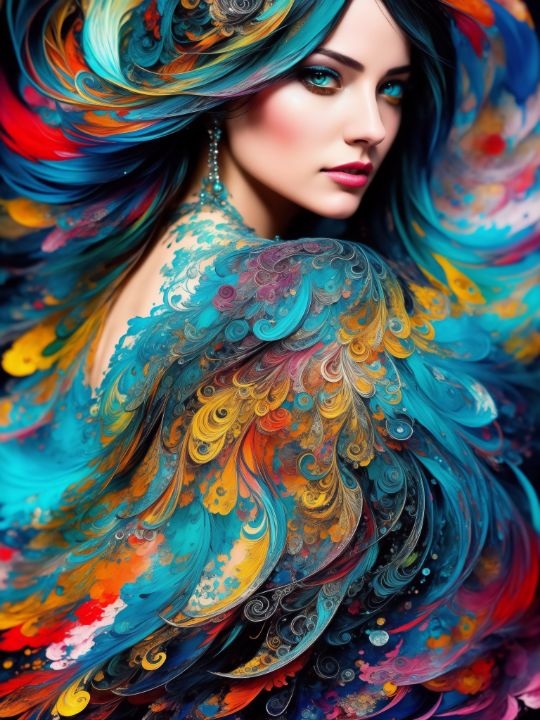 Colorful Dreamscape - Lucy Bright - Digital Art & AI, People & Figures ...