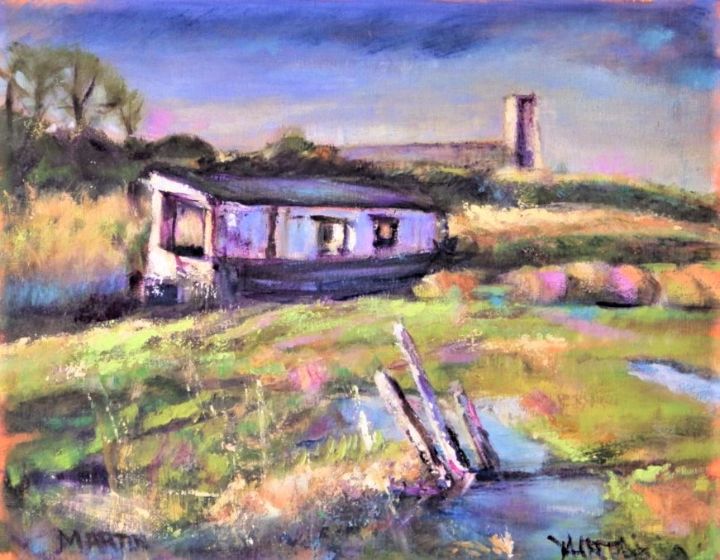 Lonely Boat on the Fens - Arthur Martin Paintings - Paintings & Prints ...