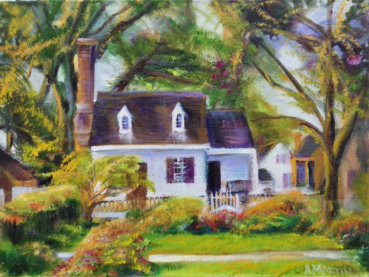 Colonial Village Cottage - Arthur Martin Paintings - Paintings & Prints ...