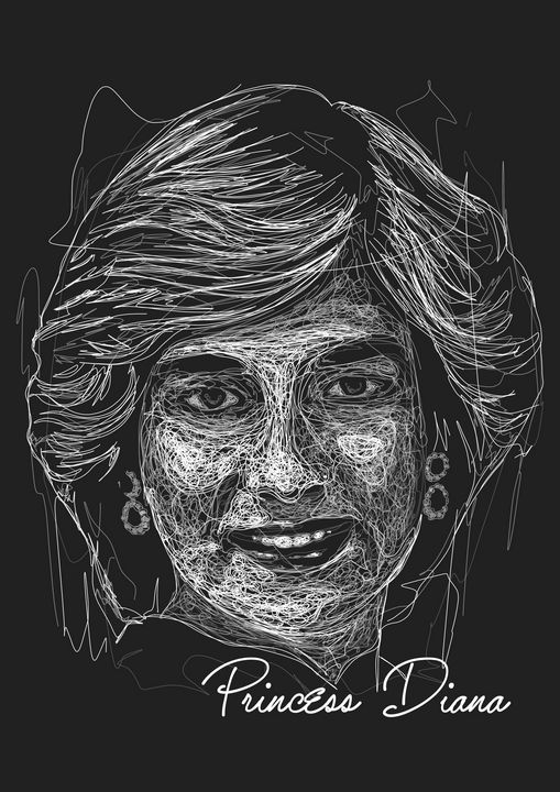 Princess Diana Scribble Style - copyright - Drawings & Illustration ...