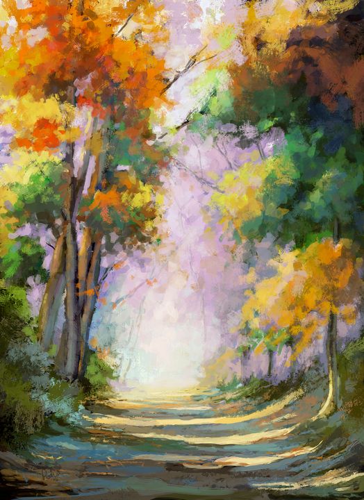 Path in the woods - RobertPodolskiArt - Digital Art & AI, Landscapes ...
