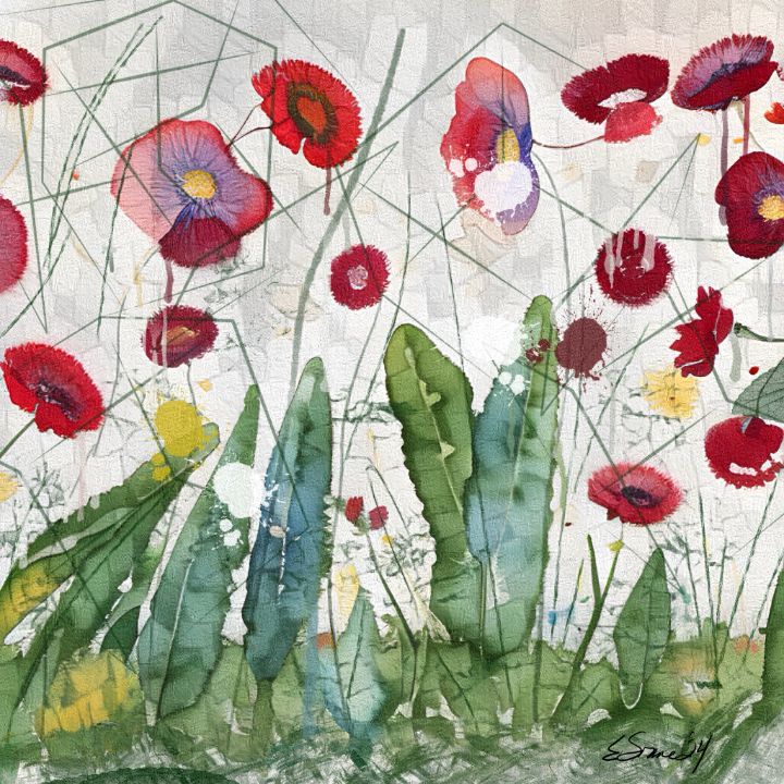 Wildflower Dance - Elaine Sonne Art - Digital Art & AI, Flowers, Plants, & Trees, Flowers, Other ...