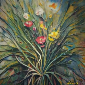 Brush Flowers - Elaine Sonne Art - Paintings & Prints, Flowers, Plants, & Trees, Flowers, Other ...
