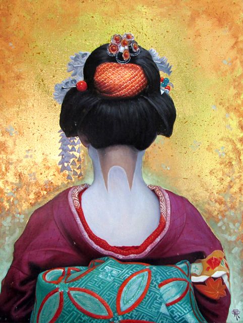 Blue geisha by Nguyễn Xuân Sang - Cau Vong Art Studio - Paintings ...
