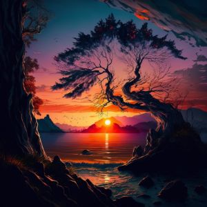 Nature: Beautiful Sunset Waves - QualityArt - Digital Art & AI ...