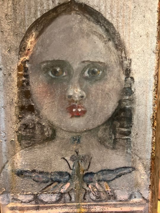 Rosalie " oil on Antique tin - BAVAUD - Paintings & Prints, People ...