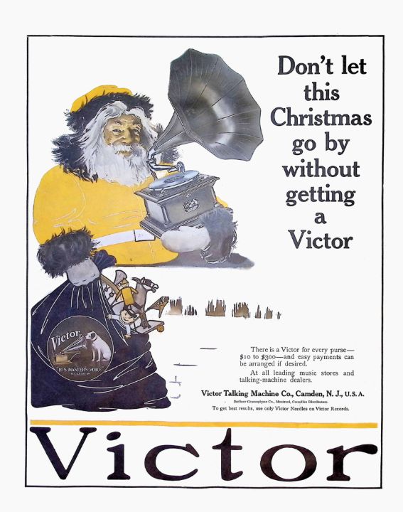 Victor Talking Machine Santa - Vinta - VintagePrints - Drawings ...