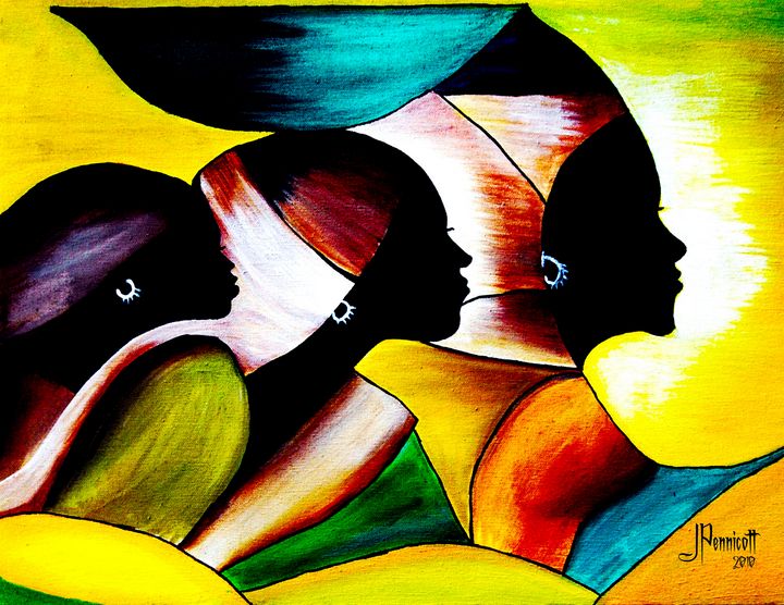 The gathering - Art by Penny - Paintings & Prints, Abstract, Figurative ...
