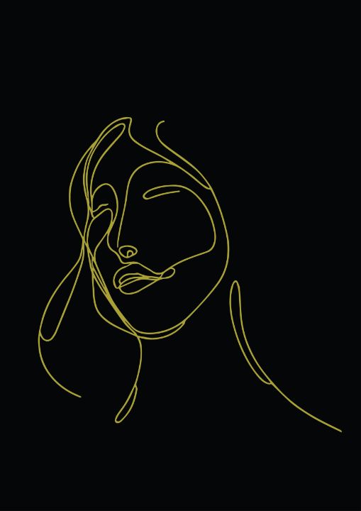 Woman Face 1 - Fine Line Designs - Drawings & Illustration, People ...