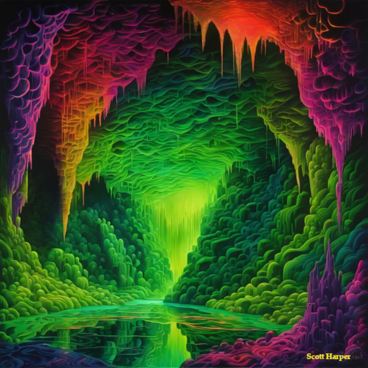 Rainbow_Cavern - Scott Harper - Digital Art & AI, Fantasy & Mythology ...