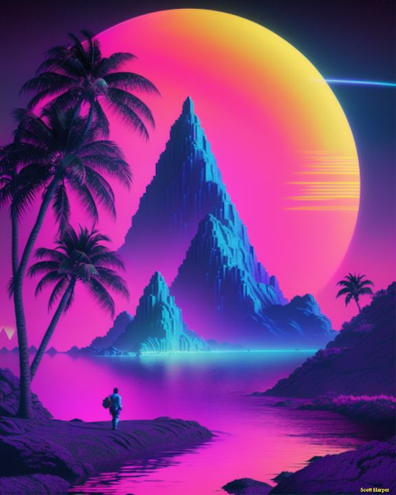 Mountainous_Island - Scott Harper - Digital Art & AI, Landscapes & Nature, Mountains - ArtPal