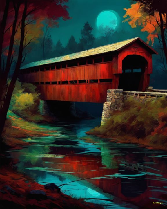 Covered_Bridge_05 - Scott Harper - Digital Art & AI, Buildings ...