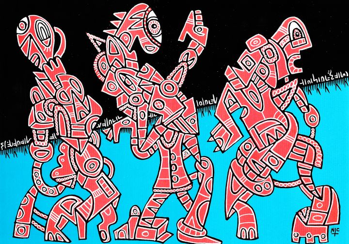 THREE ROBOTIC DANCERS - NICHOLAS PRICE ARTIST - Paintings & Prints ...