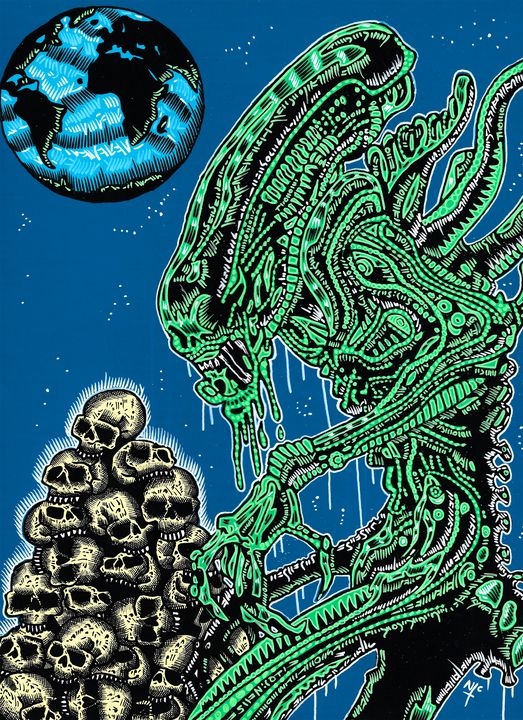 ALIEN SKULL ART - NICHOLAS PRICE ARTIST - Paintings & Prints ...