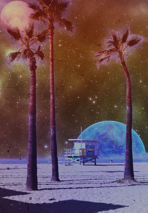 Space Palm Trees - Electric Dreamz - Digital Art & AI, Abstract ...
