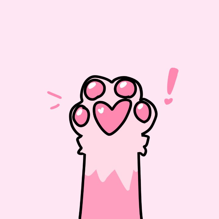 Cute pink paw - Dinkashop - Digital Art & AI, Animals, Birds, & Fish ...