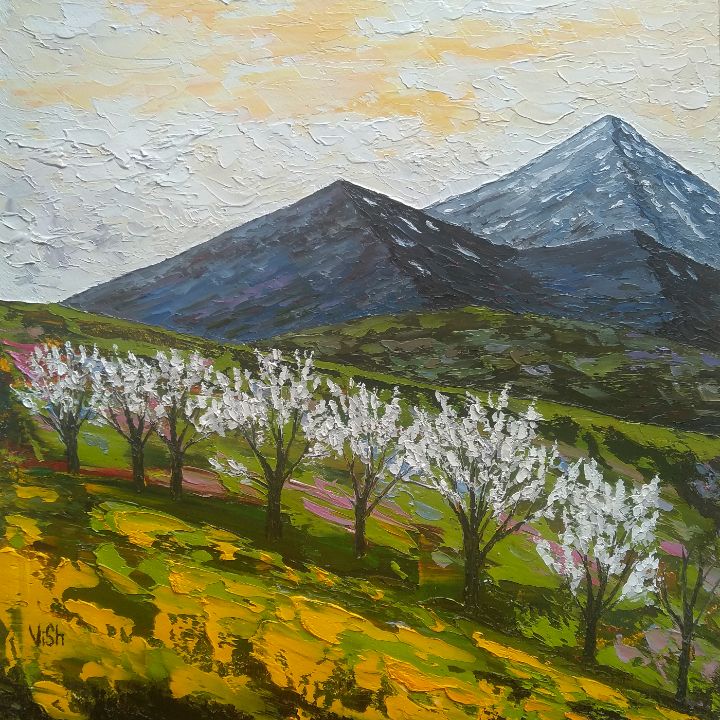 Spring blossom trees oil painting - vish-paintings - Paintings & Prints ...