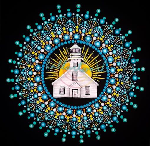 Mission Point Lighthouse Mandala - HallArtwork - Paintings & Prints ...