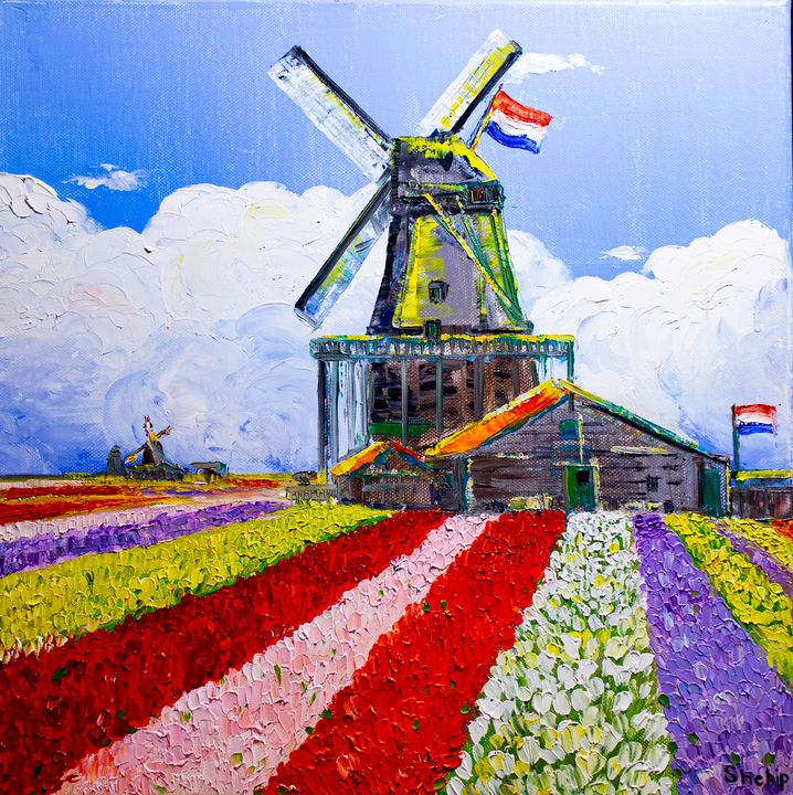 Windmill. Netherlands - Natalia Shchipakina - Paintings & Prints ...