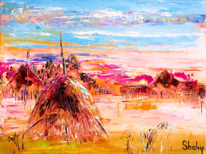 Haystack - Natalia Shchipakina - Paintings & Prints, Landscapes ...