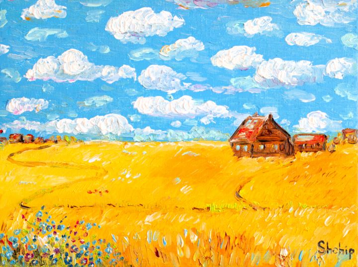House by The Field - Natalia Shchipakina - Paintings & Prints ...