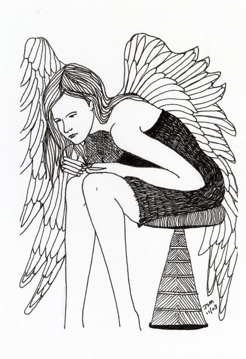 Angel in Reflection - JSMantis Art - Paintings & Prints, Fantasy ...