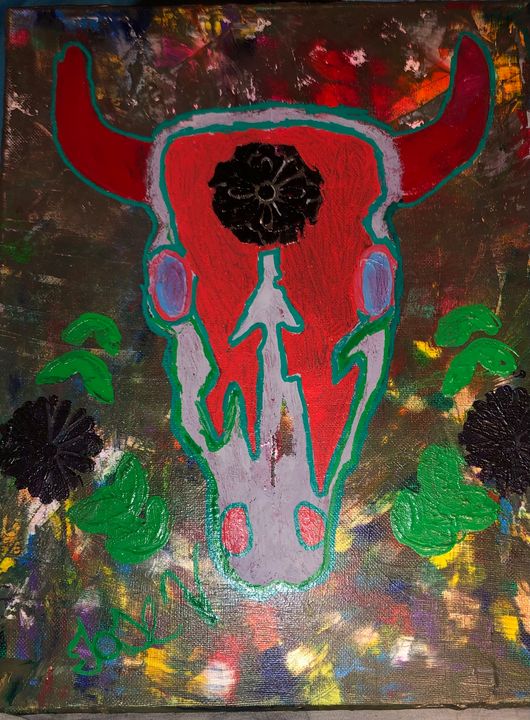 Cow skull - Jose Virgen - Paintings & Prints, Abstract, Color - ArtPal