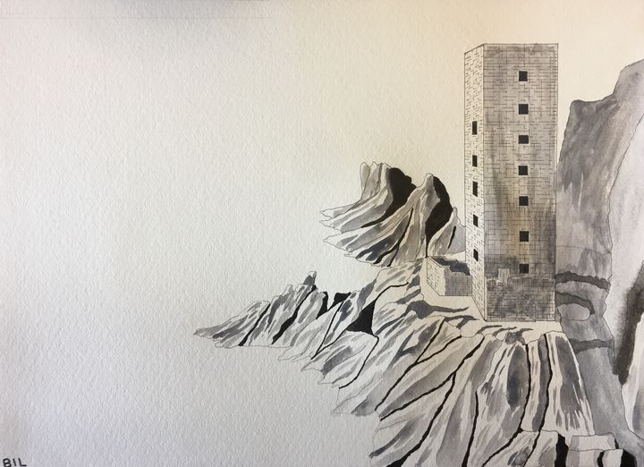 Strong Tower B&W - Artworks by BIL - Paintings & Prints, Landscapes ...