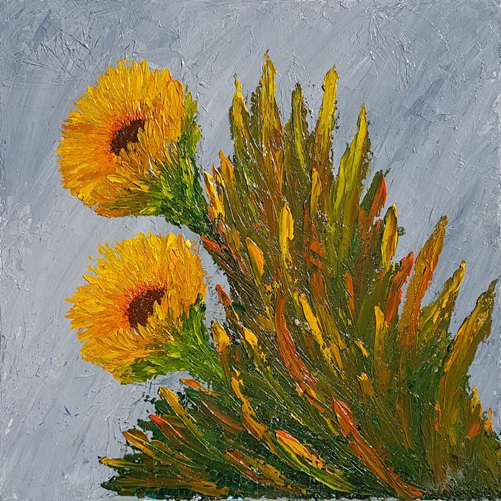 Sunflowers - Ruggero Ruggieri - Paintings & Prints, Flowers, Plants ...