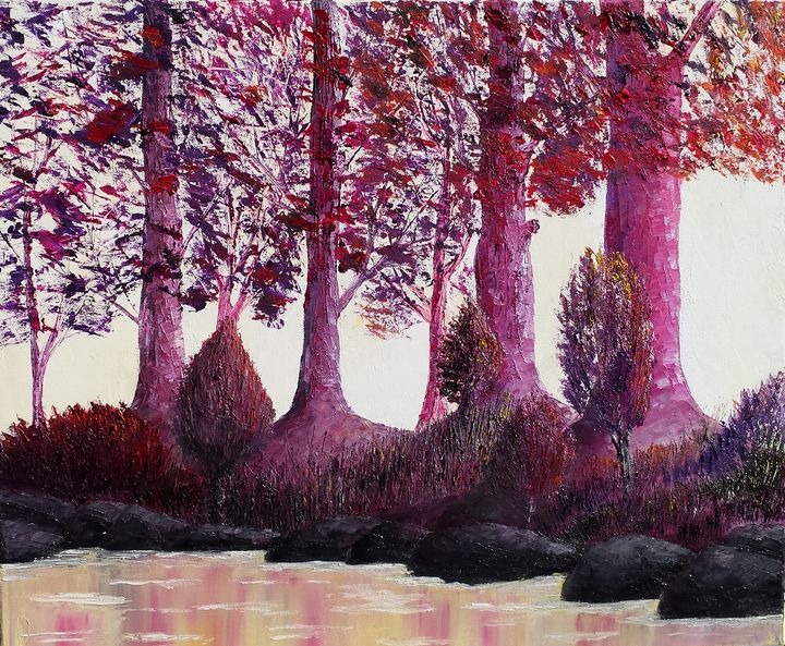 Sunrise in the Forest - Ruggero Ruggieri - Paintings & Prints ...