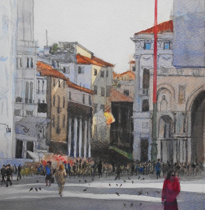 St Marks Square Venice - John Elliott - Paintings & Prints, Buildings ...