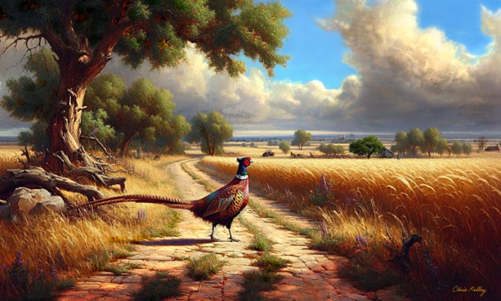 pheasant in country - chris kelley - Digital Art & AI, Animals, Birds ...