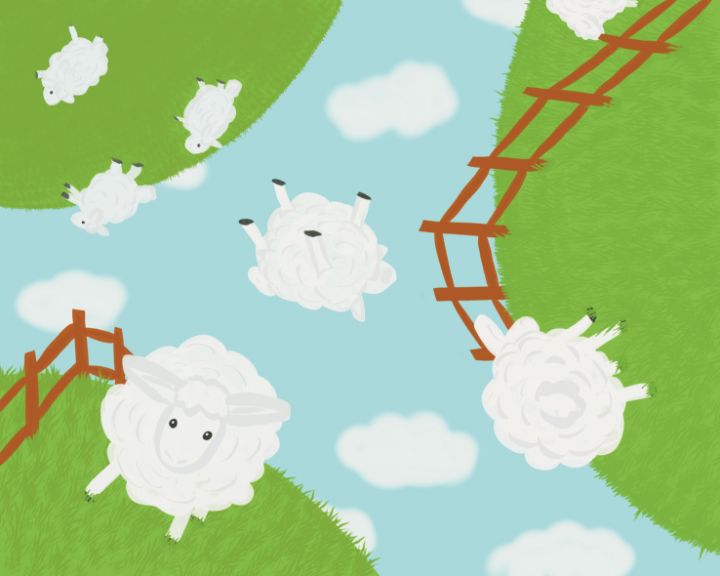 Floating sheep - Katharina Ingwerkatze - Digital Art & AI, Animals, Birds, & Fish, Farm Animals ...