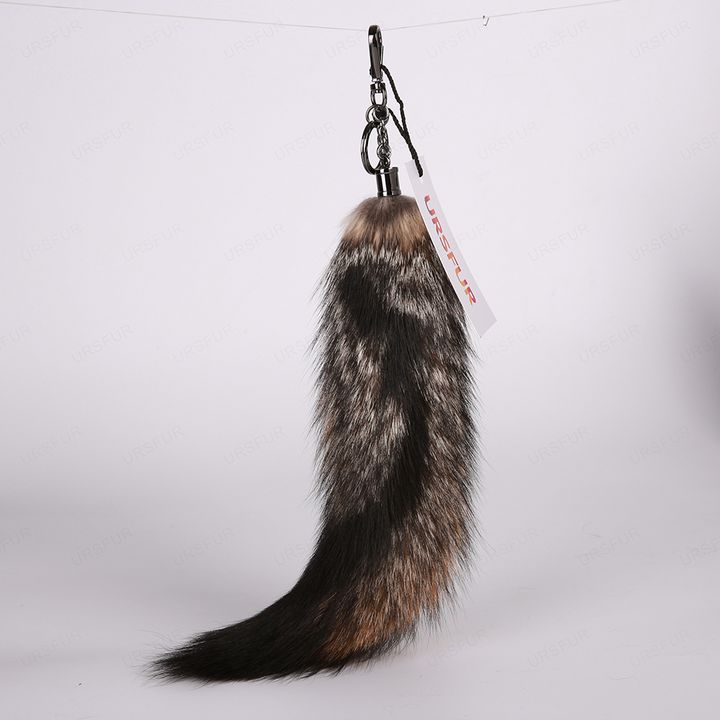 Sesamum Fox Tail Fur Tag Keychain - URSFUR - Textile & Apparel, Other ...