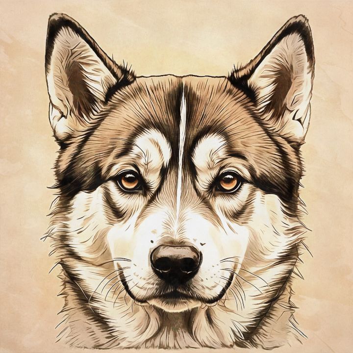 Majestic Husky Pen and Ink Portrait - Fiona and Gareth: A Creative Duo ...