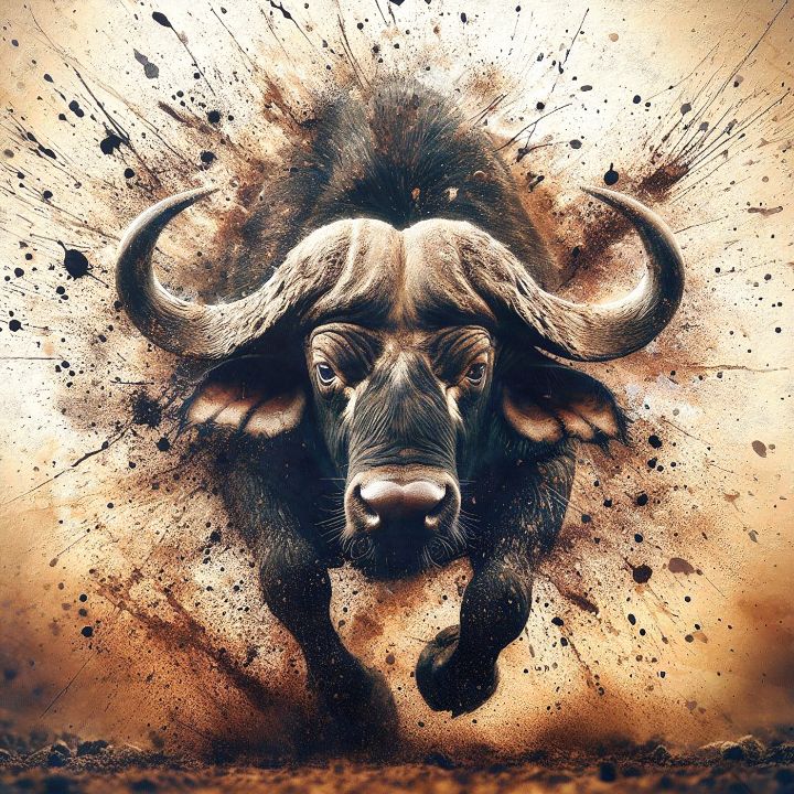 Relentless Onslaught: Cape Buffalo - Gareth Parkes - Digital Art & AI ...