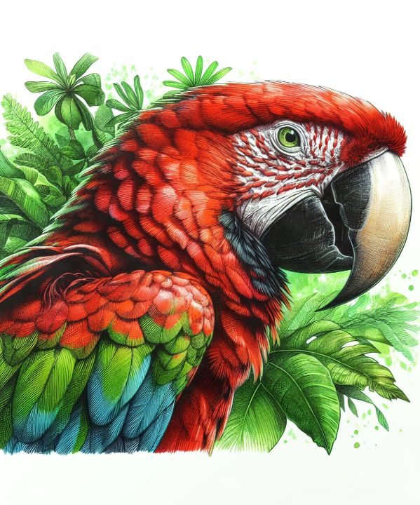 Vibrant Scarlet Macaw Parrot Print - Fiona and Gareth: A Creative Duo ...