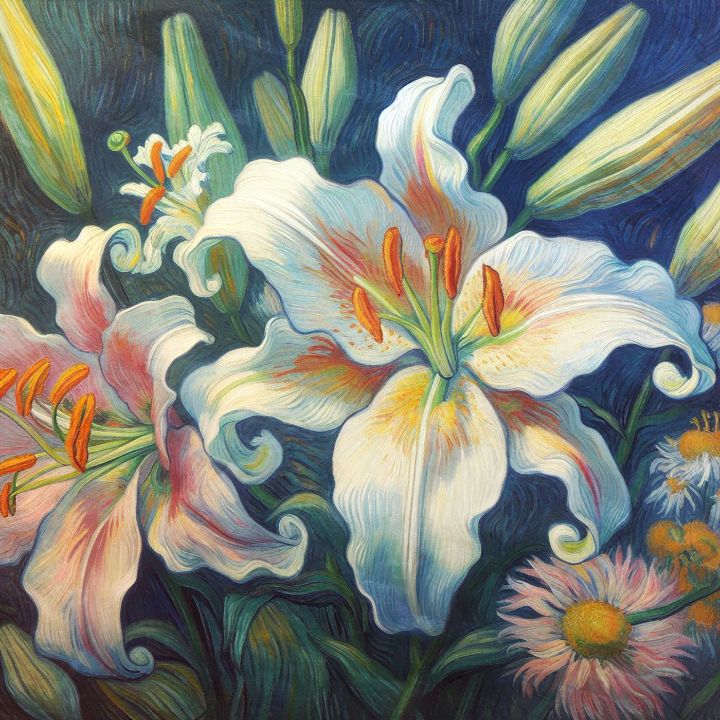 Radiant Lily Bloom | Acrylic - Fiona and Gareth: A Creative Duo ...
