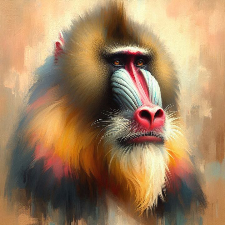 Mandrill Portrait - Fiona and Gareth: A Creative Duo - Paintings ...