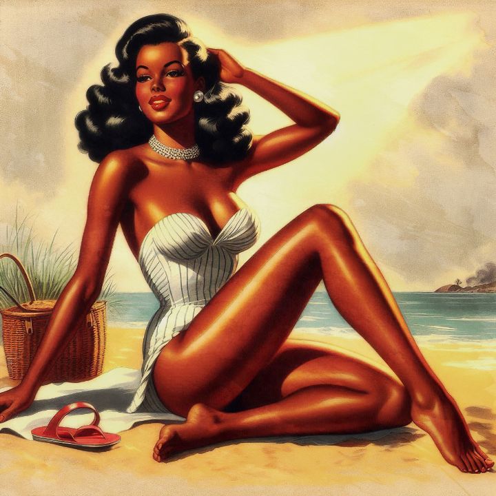 Classic 1940s Vintage Pinup Art 1 Fiona and Gareth A Creative Duo Paintings Prints People Figures Female Form Pinups Vintage ArtPal