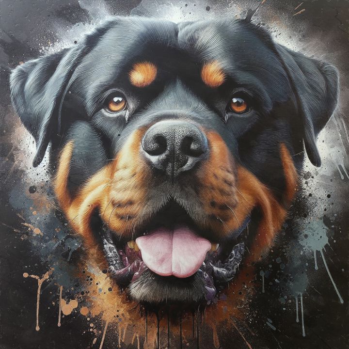 Rottweiler Splash art - Fiona and Gareth: A Creative Duo - Digital Art ...