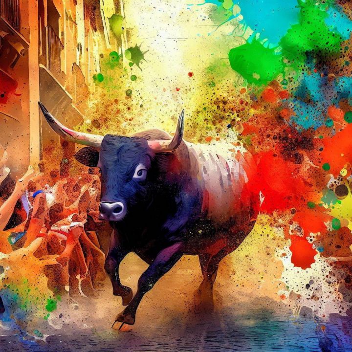 Running of the Bulls Splash art - Gareth Parkes - Digital Art & AI ...