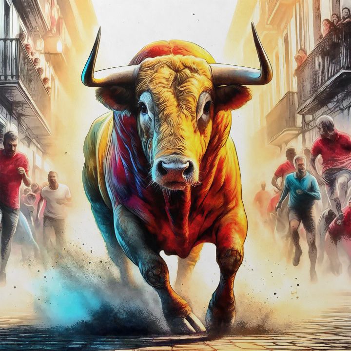 Running of the Bulls Splash art - Fiona and Gareth: A Creative Duo ...