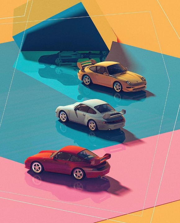 three cars retro illustration - VONDA vanessa art - Paintings & Prints ...