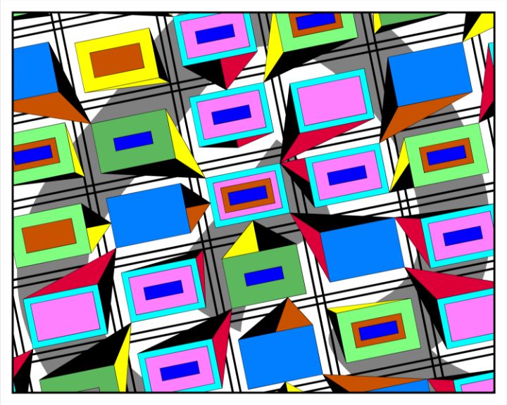 Rectangles, Shades, and Lines No. 5 - Abstract Digital Art by John R. L ...
